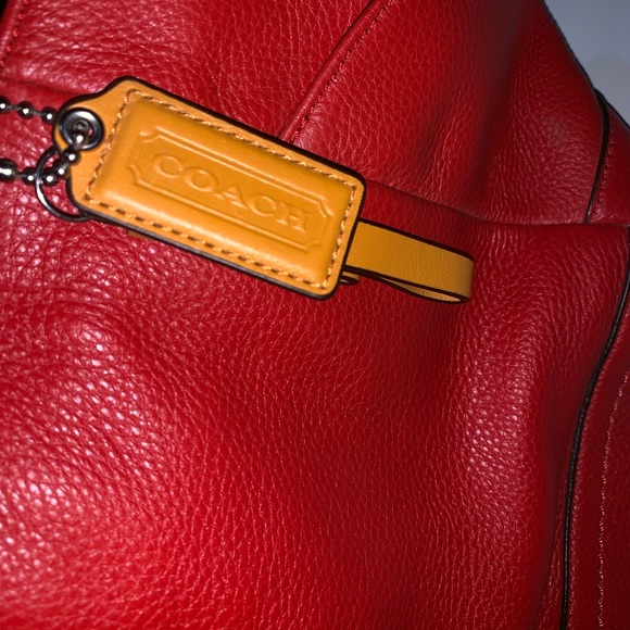 Coach | Bags | Red Coach Leather Tote Bag | Poshmark